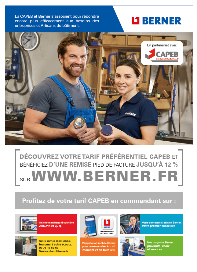 BERNER partenaire CAPEB NATIONALE ・ CAPEB